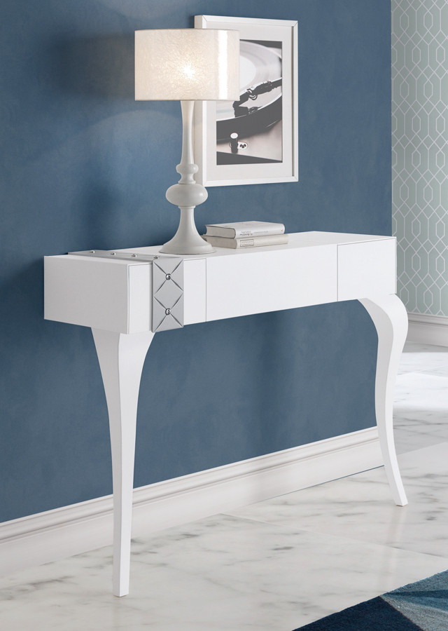 Mueble entrada con cajones y espejo en madera de DM
