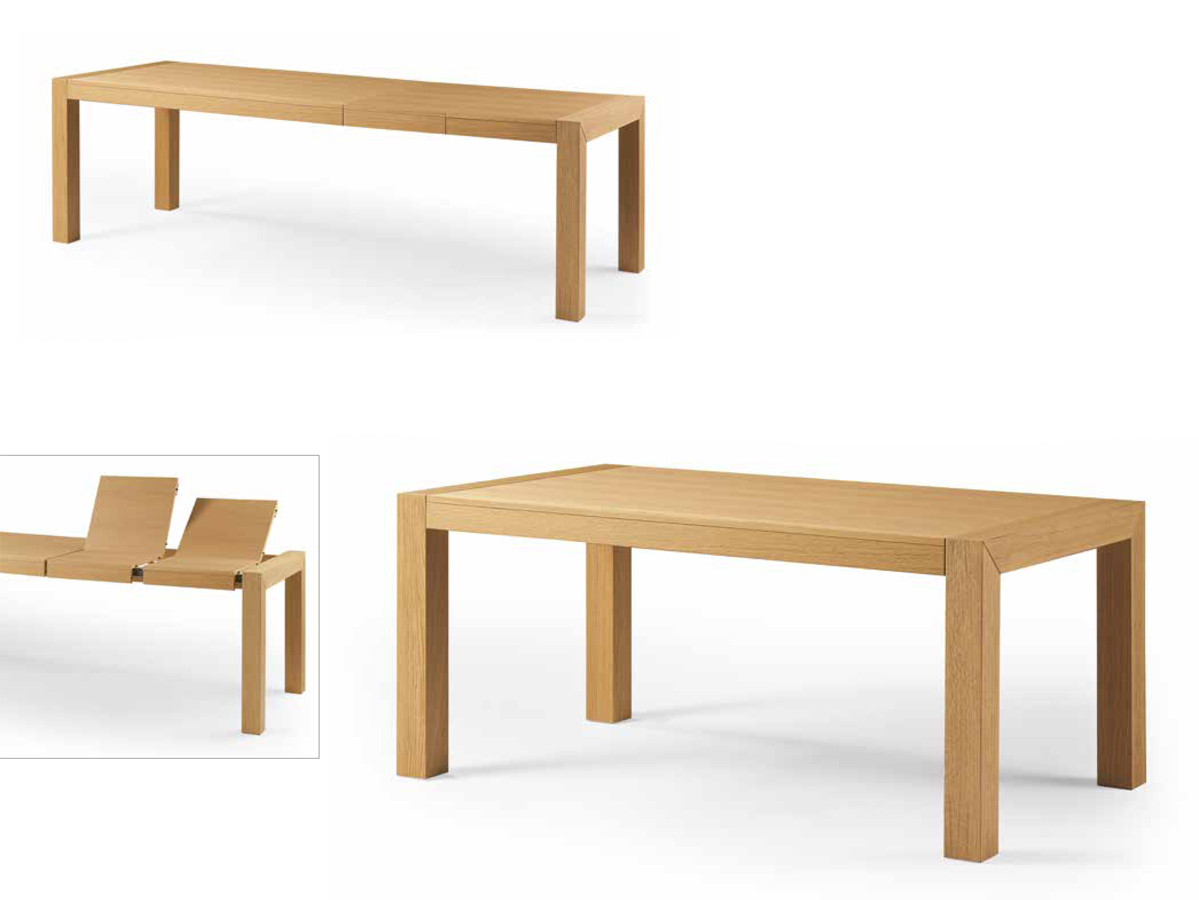 MESA DE COMEDOR EXTENSIBLE en madera de chapa de roble