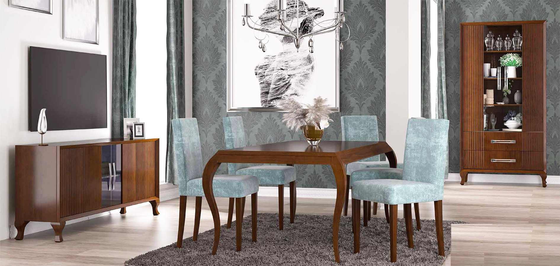 MOBILIARIO FUNCIONAL PARA SALÓN COMEDOR CON DISEÑO CONTEMPORÁNEO
