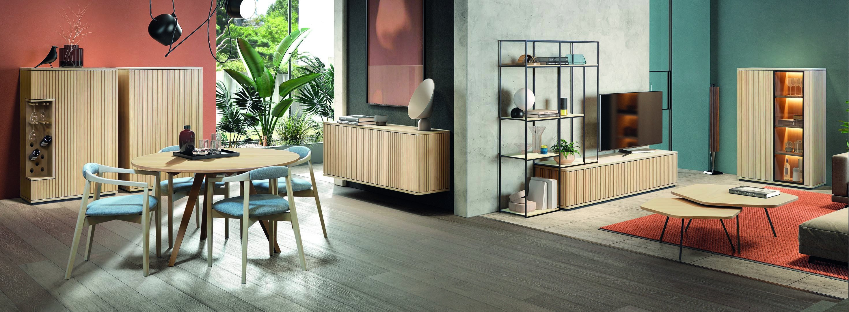 Vitrina bar fabricada en madera maciza de roble | Tudecora